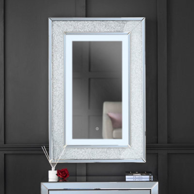 CARME Home Valentina Grey Led Wall Mirror by B&Q | ufurnish.com