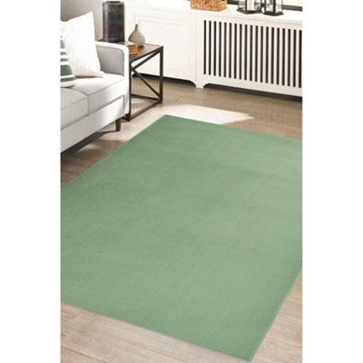 Melrose Colorama Plain Sage Green Large Indoor Area Rug 160/230Cm by B ...