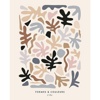 Dominique Vari Lele Canvas Print Peach/black/brown (50Cm X 40Cm) by B&Q ...