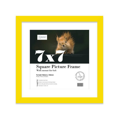 "7X7"" Yellow Picture Frame - 7X7"" Square Frame With 6X6"" Mount For ...