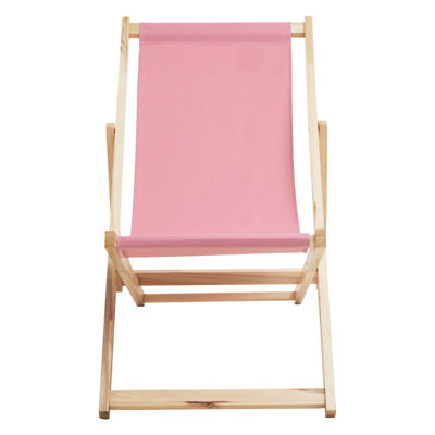 Orsina Stylish Pink Deckchair, Adjustable Garden Chair, Ethically ...