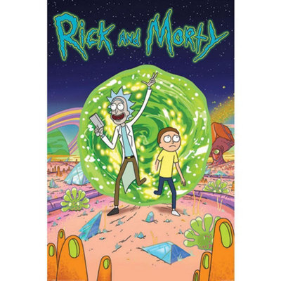 Rick And Morty Portal Poster Multicoloured (One Size) by B&Q | ufurnish.com