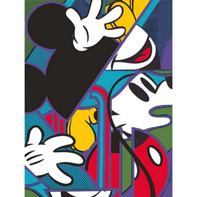 Disney Cubism Mickey Mouse Framed Poster White/red/yellow (80Cm X 60Cm ...
