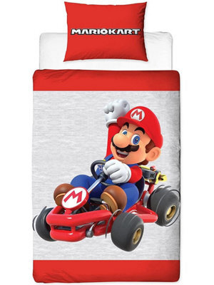 Nintendo Mario Closeup Single Duvet Cover Set by B&Q | ufurnish.com