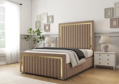 Comfort Beds Boston Gold Mink Plush Bed Frame by B&Q | ufurnish.com