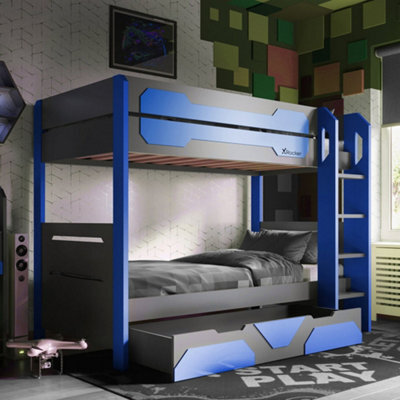 X Rocker X-Rocker Battalion Bunk Bed Gaming Bed Wooden Single 3Ft Space ...