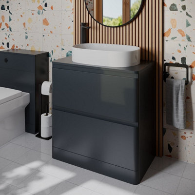 Affine Bathroom Cloakroom Vanity Unit Wash Countertop Basin Storage ...