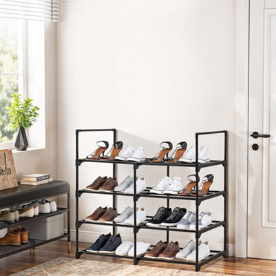 Thehotsale 4 Tier Double Row Diy Steel Tube Shoe Rack For 20 Pairs Of ...