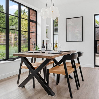 Ashford Blake Rustic Dining Table - Chunky X Legs by B&Q | ufurnish.com