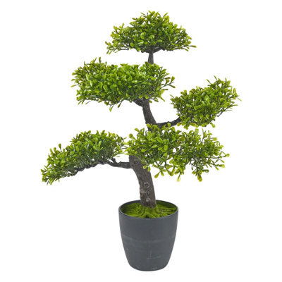 Urbn-Living Urbnliving 49Cm Green Artificial Bonsai Tree In Black Pot ...