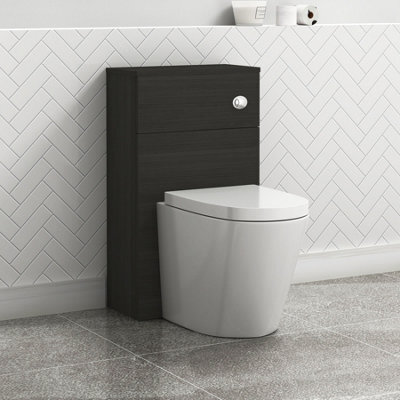 Royal Bathrooms 500mm Hale Black Btw Wc Unit With Cesar Rimless Toilet ...