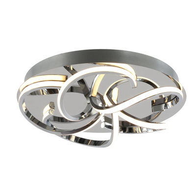 GoodHome Dossi Metal & Plastic Chrome Effect Led Ceiling Light by B&Q ...