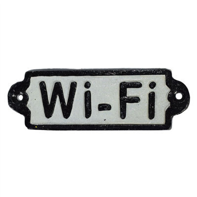 AB Tools Wi-Fi Wifi Cast Iron Sign Plaque Door Wall Fence Post Cafe ...