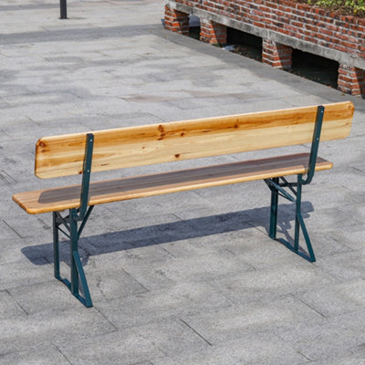 Lifeideas 2Pcs Folding Garden Benches Outdoor Seating Wooden Garden ...