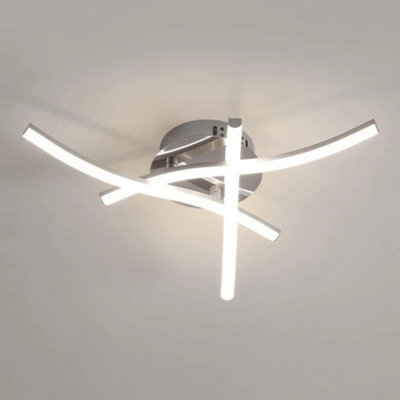 Modern Led Ceiling Light Silver 3 Lights Lamp Bedroom Chandeliers ...