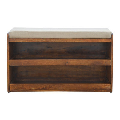 Artisan Furniture Solid Wood Mud Linen Pull Out Shoe Bench by B&Q ...