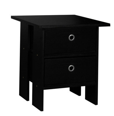 Urbn-Living Urbnliving Height 45Cm 2 Tier Wooden Black Table 2 Black ...