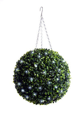 Best Artificial Pre-Lit 36Cm Boxwood Topiary Ball by B&Q | ufurnish.com
