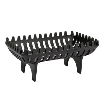 Log01 Heavy Cast Iron Log Basket Black 19X39X26Cm Fireplace Coal Wood ...
