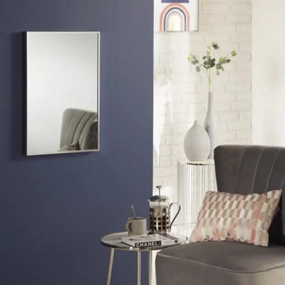The Online Mirror Shop Kennington Silver Frame Rectangular Shaped Wall ...