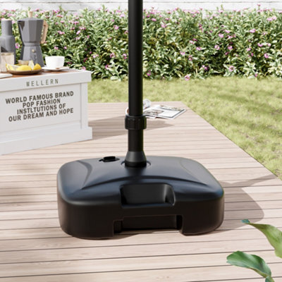 Breeins Black Square Water And Sand Filled Plastic Garden Parasol Base ...