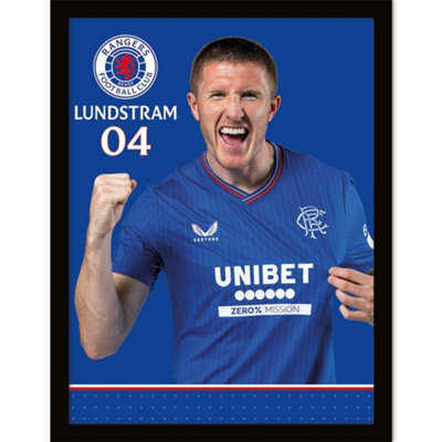 Rangers Fc Lundstram Framed Poster Royal Blue/black (40Cm X 30Cm) by B ...