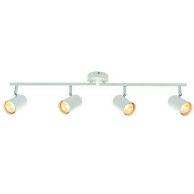 4 Way Adjustable Ceiling Spotlight Matt White Quad Gu10 Kitchen Bar ...