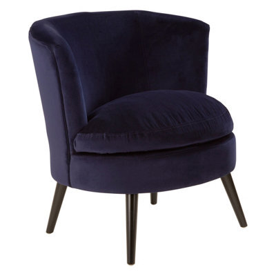 Premier Housewares Interiors By Premier Midnight Blue Round Armchair, Elegant Accent Armchair ...