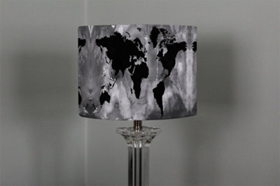 Andrew Lee Mf Black And White World Map (Ceiling & Lamp Shade) / 25Cm X ...