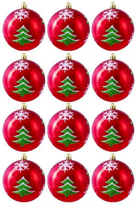 Christmas Tree World 6Cm Hand Painted Shatterproof Bauble Design 28 (12 ...