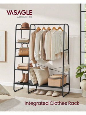Songmics Vasagle Clothes Rail, Clothes Rack With Shoe Shelf, 5-Tier ...
