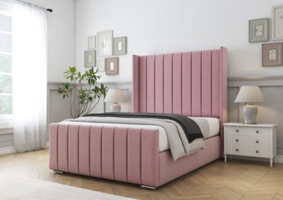 Comfort Beds Serena Blush Plush Bed Frame by B&Q | ufurnish.com