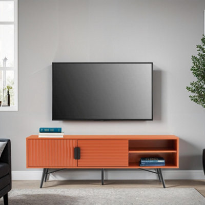 Furniture Outlet, Malmo Terracotta 2 Door Tv Unit With Open Storage. by ...