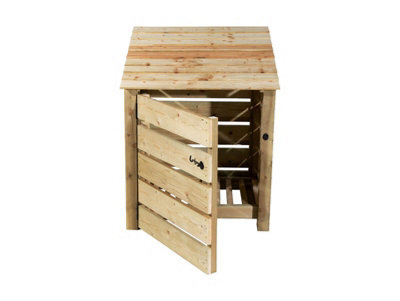 Arbor Garden Solutions Slatted Wooden Log Store With Door W-99Cm, H ...