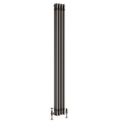Plum&clay Corwin Raw Metal Triple Column Vertical Traditional Cast Iron ...