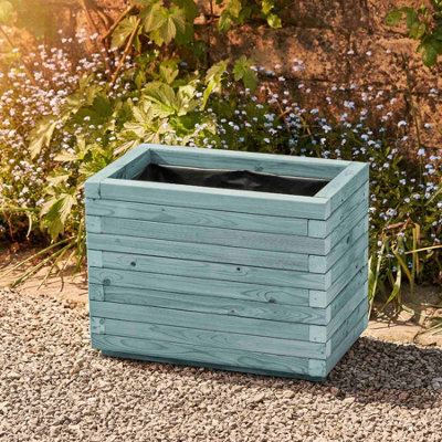 Timber Foundry Modern Garden Planter Beach Hut Blue L65 X W40 X H48Cm ...