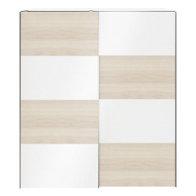 GoodHome Atomia White Oak Effect Particle Board Wardrobe (H)2250mm (W ...