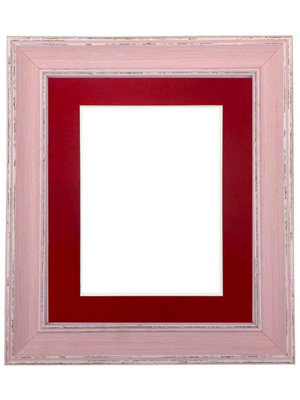 Frames By Post Scandi Distressed Pink Frame With Red Mount For Image ...