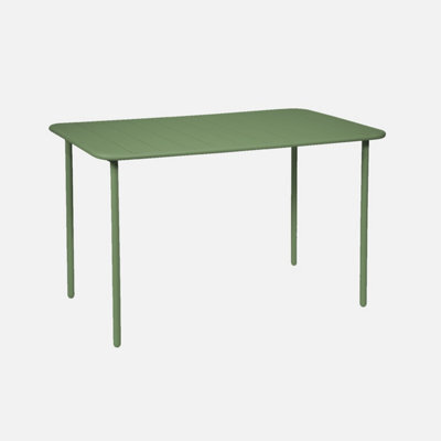 Sweeek. 4-Seater Rectangular Steel Garden Table Amelia 120Cm Green ...