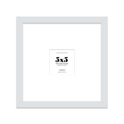 "5X5"" Light Grey Picture Frame - 5X5"" Square Frame With 2X2"" Mount ...