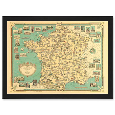 Artery8 Chase 1935 Pictorial Map France Historic Monuments Buildings ...