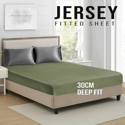 Ameha Extra Deep Fitted Sheet 30Cm Cotton Jersey Bed Sheets Single ...