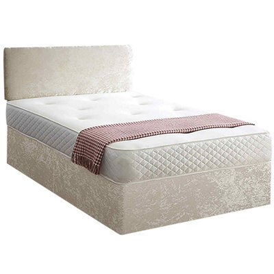 Loria Divan Bed Set With Headboard And Mattress - Chenille Fabric ...