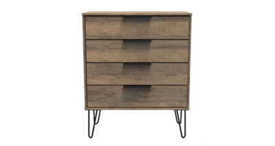 Fuji 4 Drawer Chest In Vintage Oak (Ready Assembled) by B&Q | ufurnish.com