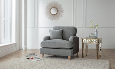 Piper Arm Chair Manhattan Charcoal by B&Q | ufurnish.com