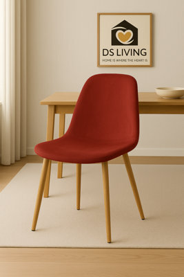 Ds Living Luxe Dining Chair 2Pc Madder Brown Wooden Printed Coating by ...