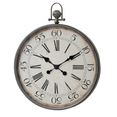 Hill Interiors Pocket Watch Wall Clock Black/antique White (One Size ...