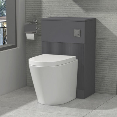 Royal Bathrooms Evora 500mm Satin Grey Fluted Btw Wc Unit With Cesar ...