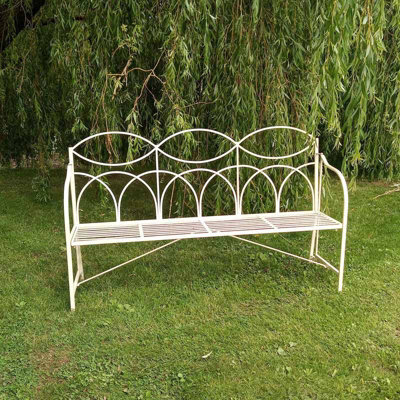 Ascalon Reeded Bench - L165 X W43 X H99 Cm - Cream by B&Q | ufurnish.com