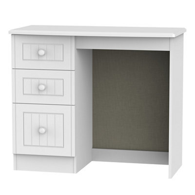 Vittoria Ready Assembled Matt White Vanity 3 Drawer Desk (H)795mm (W ...